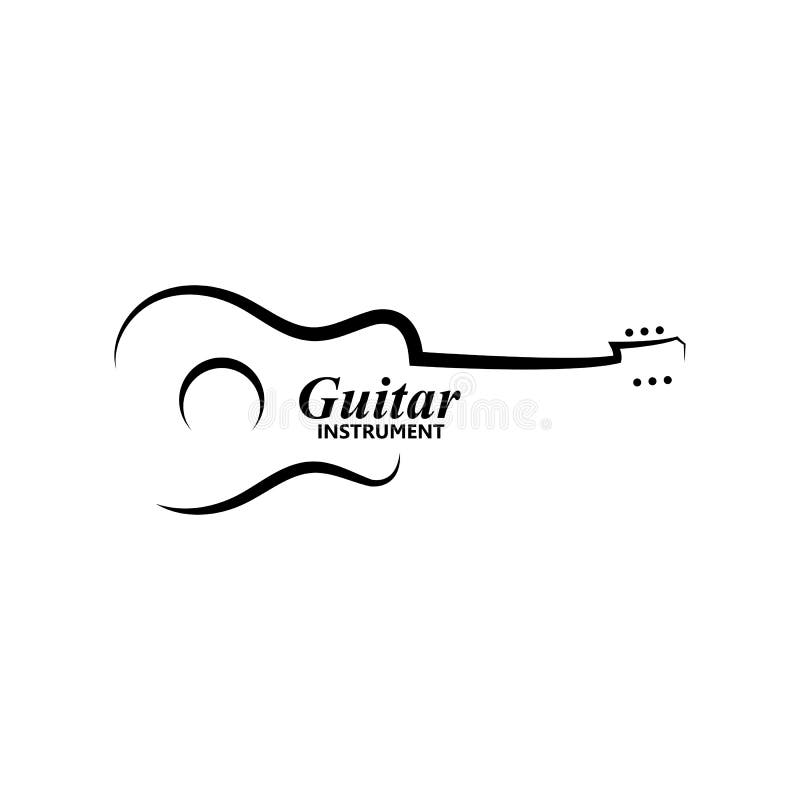 Guitar Musical Instrument Logo Template with Simple Shape Stock Vector ...