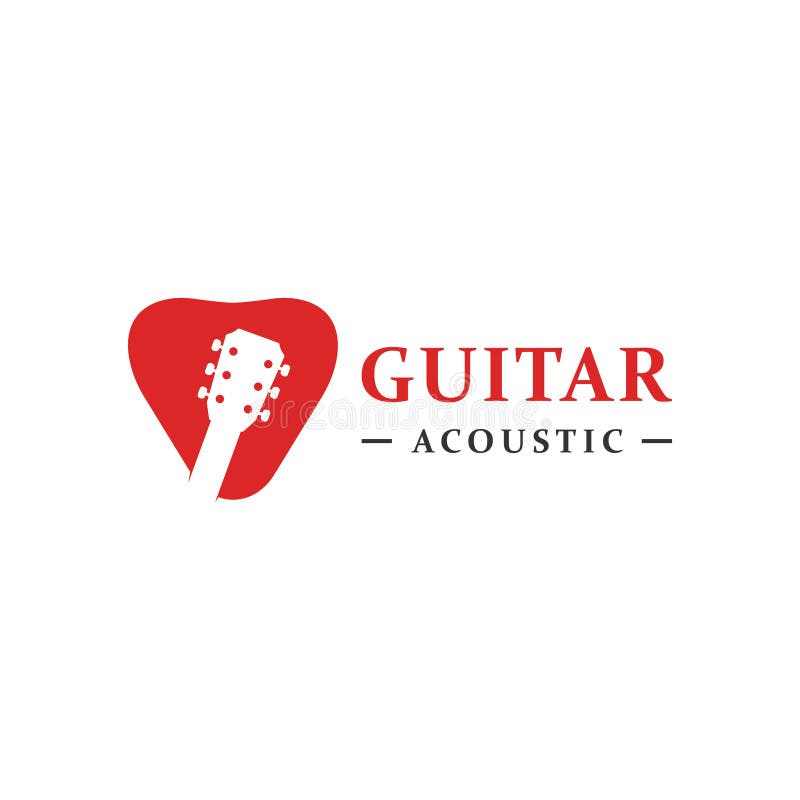 Guitar Musical Instrument Logo Template with Simple Shape Stock Vector ...