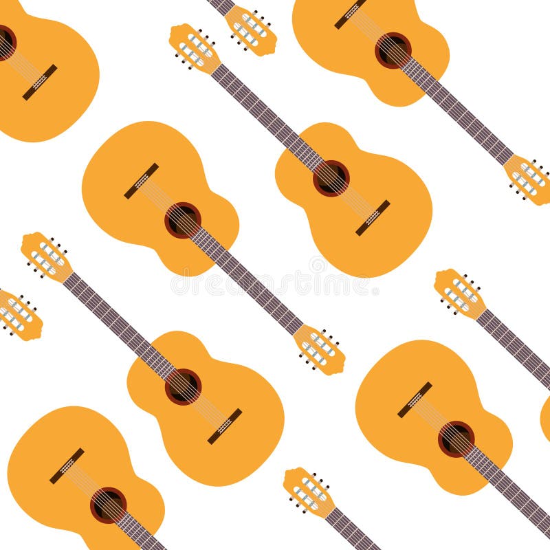Guitar Musical Instrument Pattern Stock Vector - Illustration of clef ...