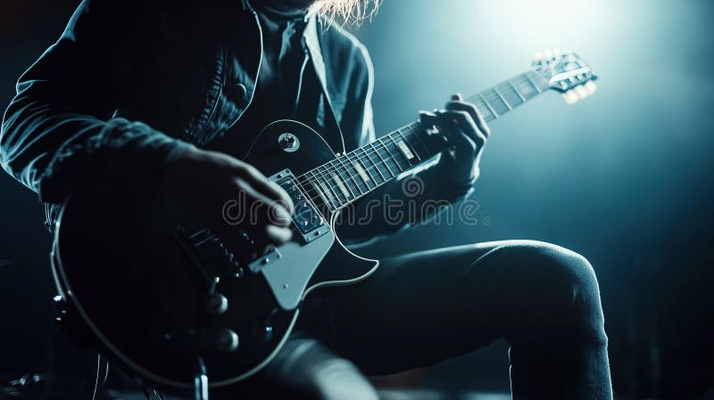 Guitar performance stock illustration. Illustration of concert - 332535135