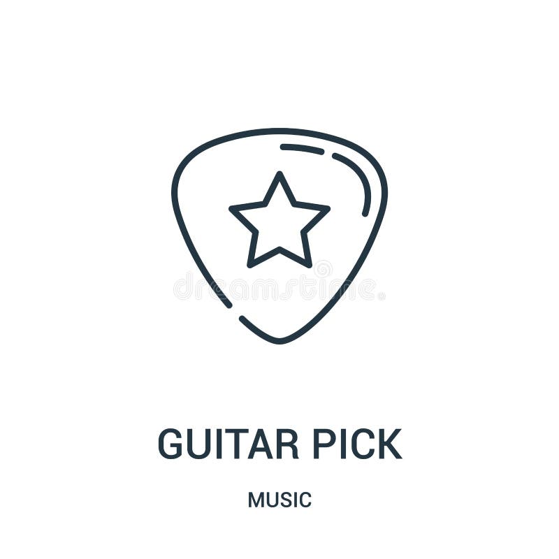 Guitar Pick Icon Vector from Music Collection. Thin Line Guitar Pick ...