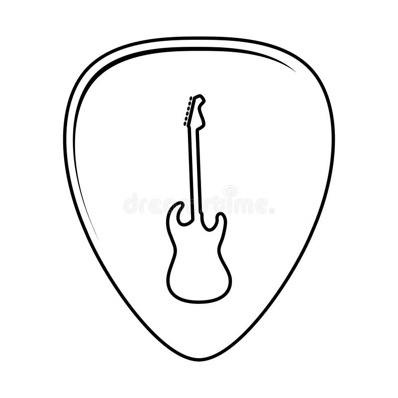 Guitar Pick Line Art Vector Stock Illustration - Illustration of line ...