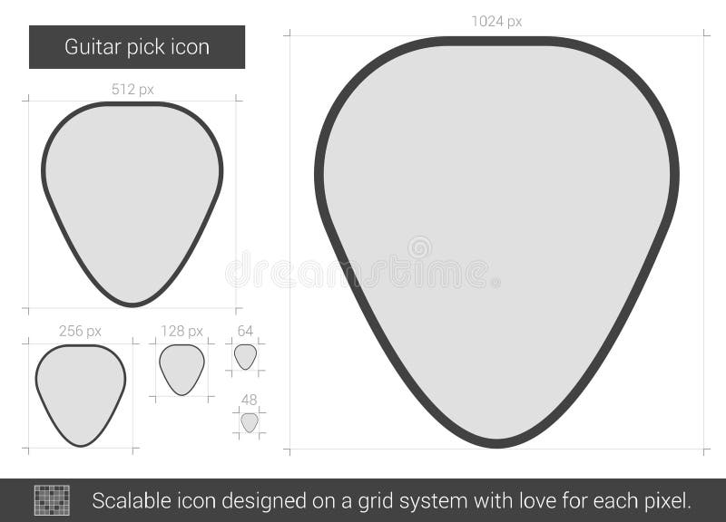 Guitar pick line icon. stock vector. Illustration of minimal - 80686844