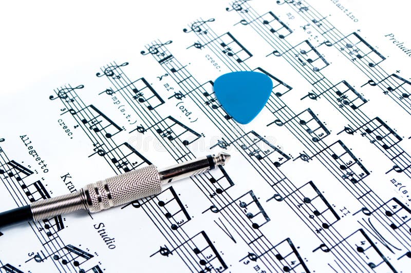 Guitar Pick and Mono Jack stock photo. Image of classic - 34187238