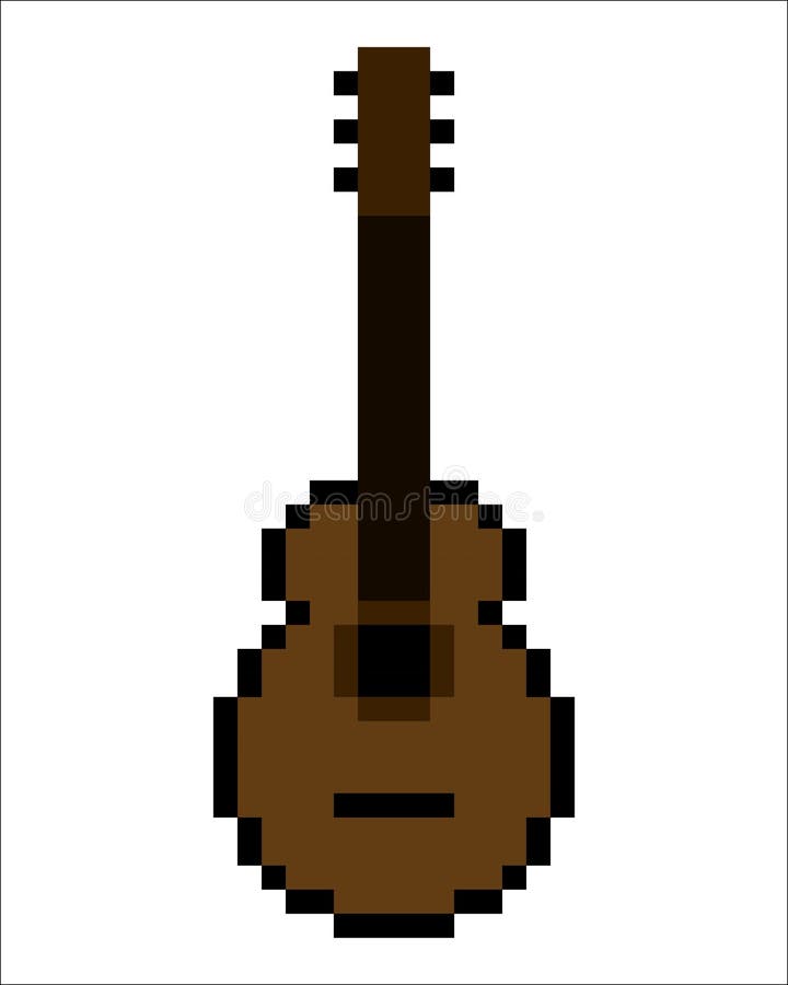 Guitar Pixel. Pixel Guitar Image. Vector Illustration of Pixel Art ...