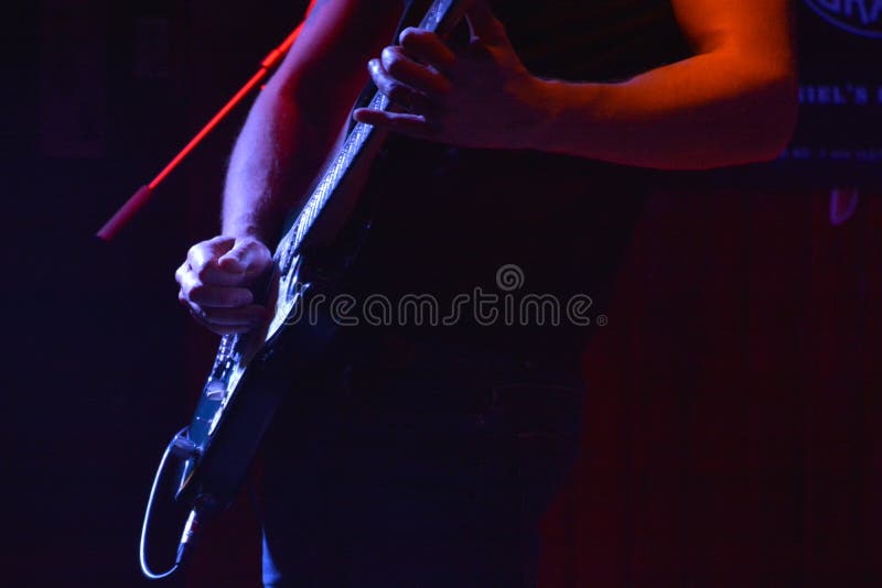 Guitar Player with Electrical Guitar Stock Image - Image of plaing ...