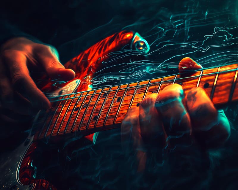 Guitar Player, Fingerstyle, Skill, Vibrant Electric Guitar Performance ...