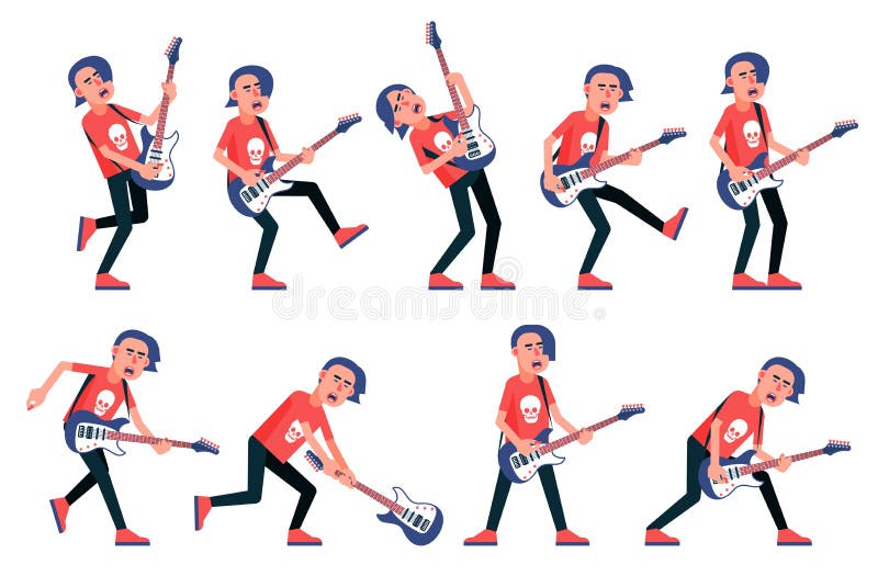 Rocker Guitar Pose Stock Illustrations – 60 Rocker Guitar Pose Stock ...