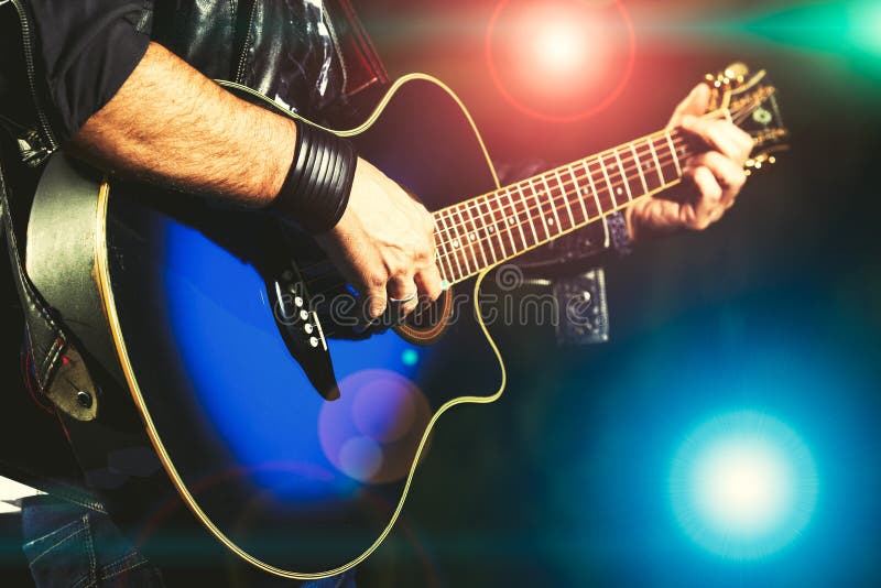 Guitar Player during a Show Stock Image - Image of sound, show: 93781843