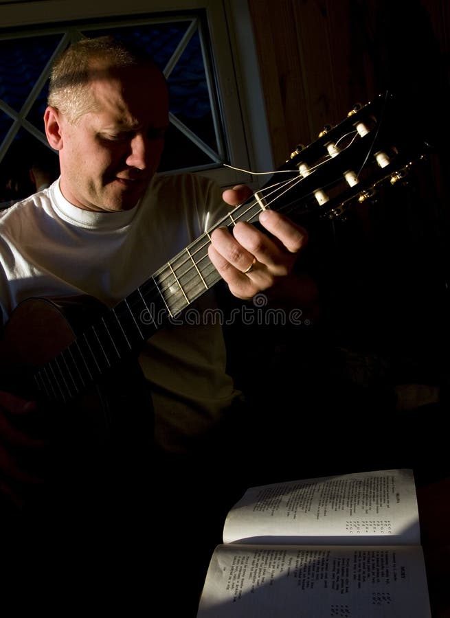 Guitar player and singer stock photo. Image of song, play - 10101158
