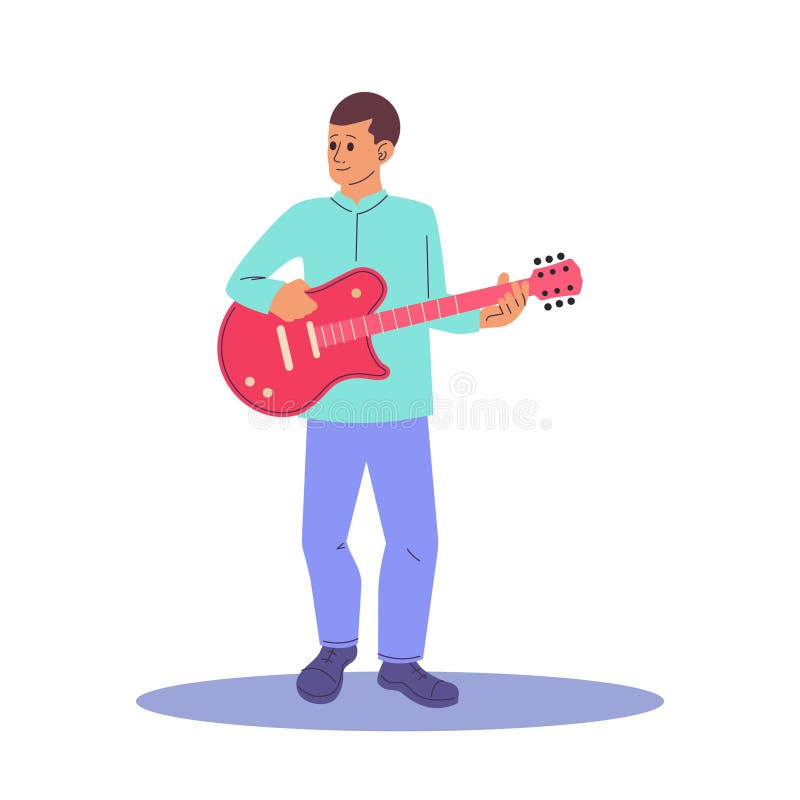 Guitar Player Vector Illustration Stock Illustration - Illustration of ...