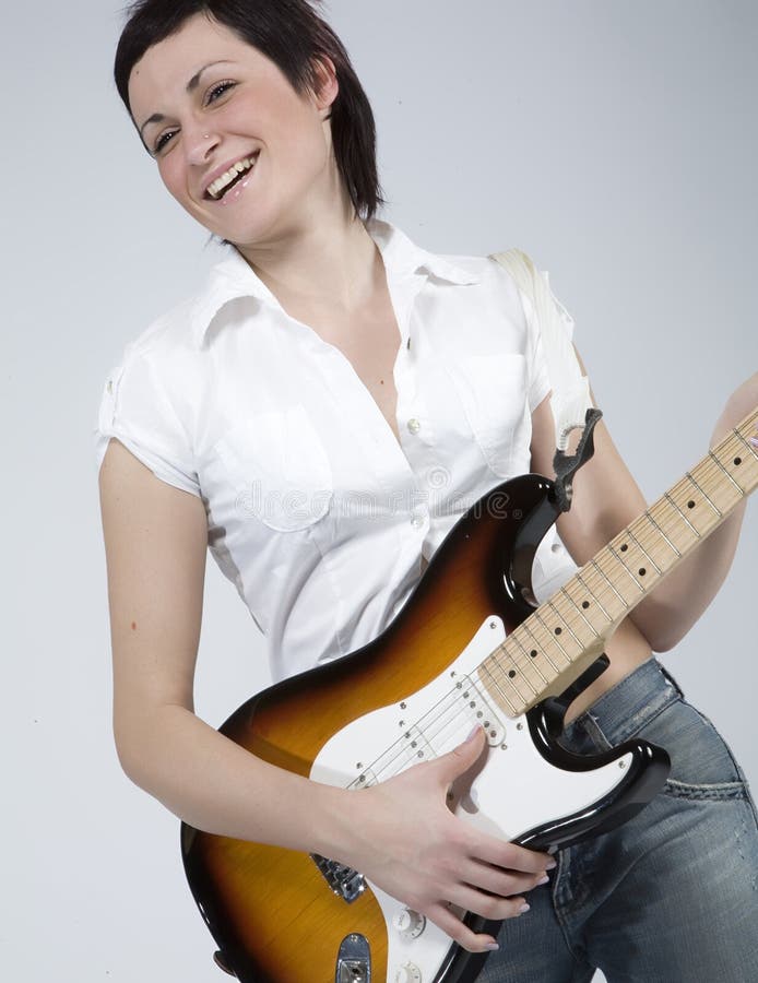 Guitar Rocker Girl stock image. Image of teenage, music - 5479141