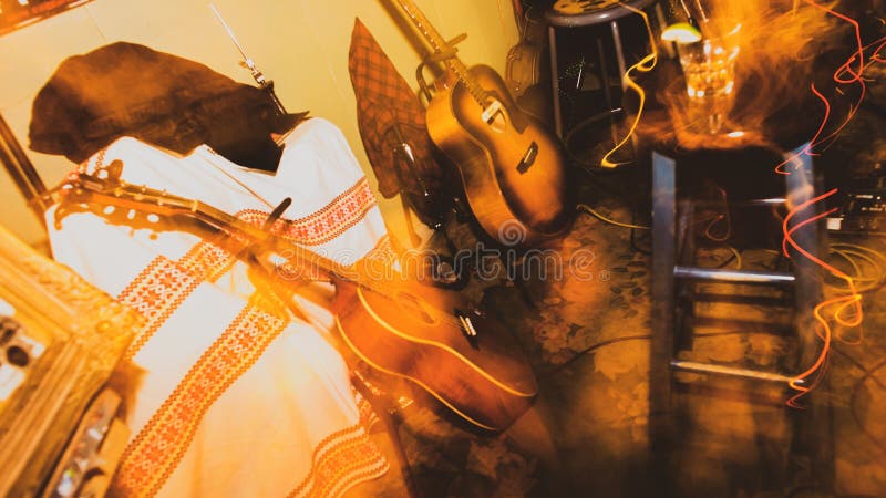 Guitar on the satage stock photo. Image of instruments - 177517436