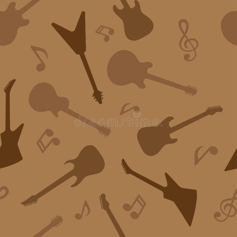 Guitar seamless pattern stock vector. Illustration of sound - 47489707