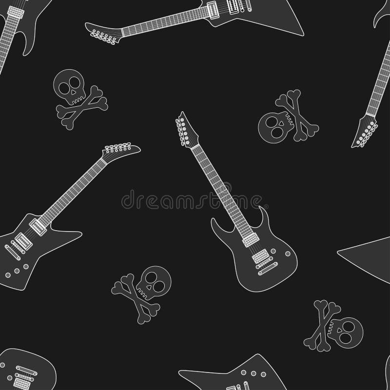 Guitar seamless pattern stock vector. Illustration of melody - 47489711