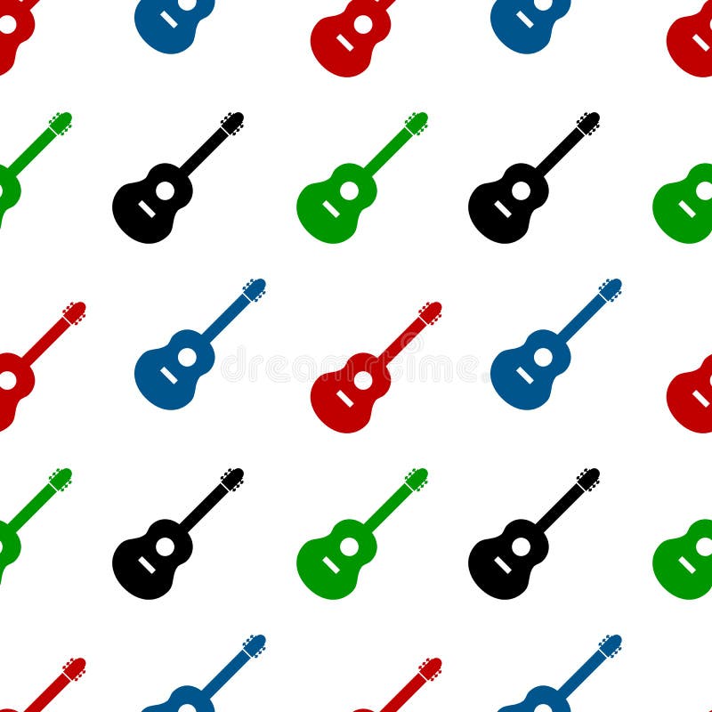 Guitar Sign Seamless Pattern . Stock Vector - Illustration of graphic ...