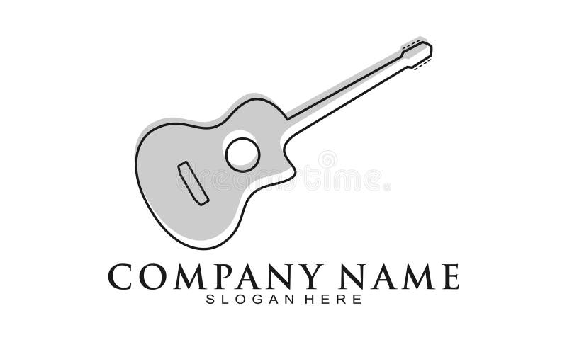 Guitar Simple Symbol Logo Design Vector Stock Vector - Illustration of ...