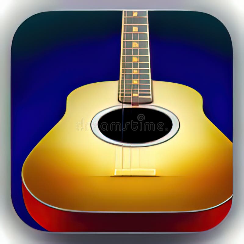Guitar Software App Icon. Generative AI. Stock Illustration ...