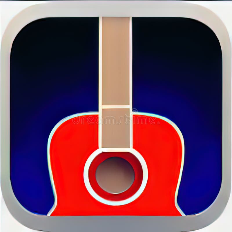 Guitar Software App Icon. Generative AI. Stock Illustration ...