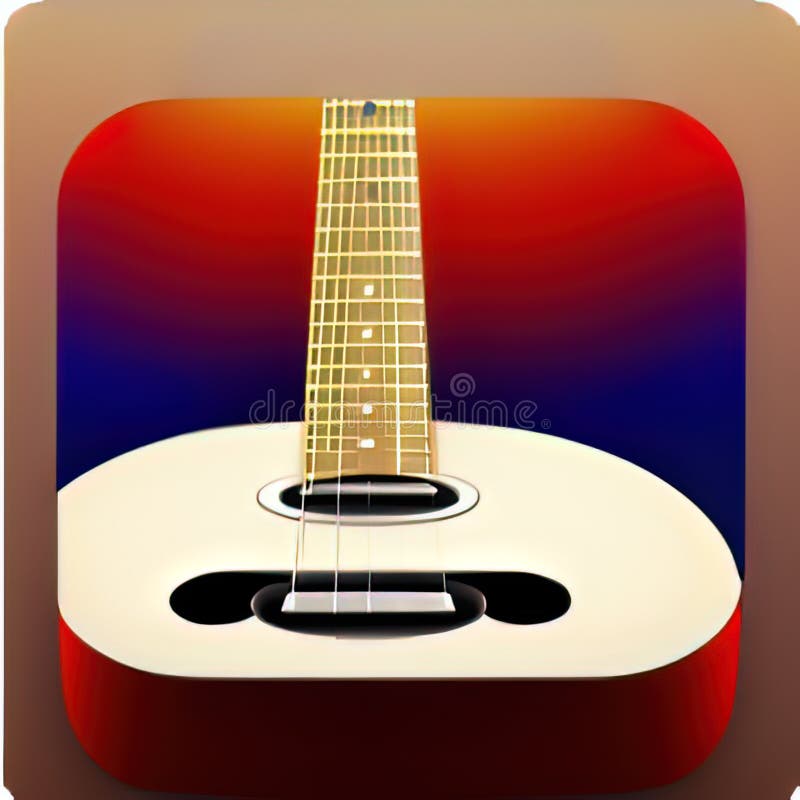 Guitar Software App Icon. Generative AI. Stock Illustration ...