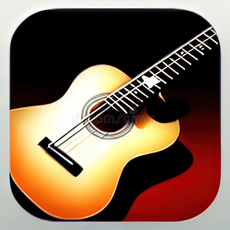 Guitar Software App Icon. Generative AI. Stock Illustration ...