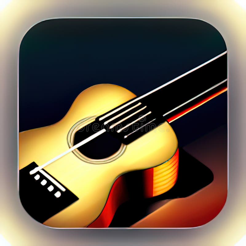 Guitar Software App Icon. Generative AI. Stock Illustration ...
