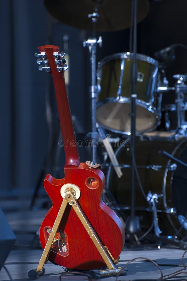 GUITAR on STAGE stock image. Image of instrument, music - 73803381