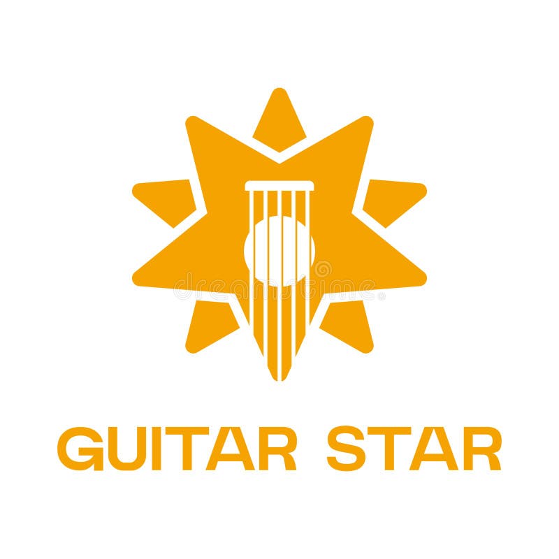 Guitar Star Flat Minimalist Logo Design Stock Illustration ...