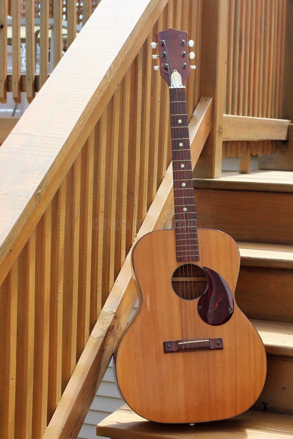 Guitar on the Steps stock image. Image of music, craftsmanship - 90065149