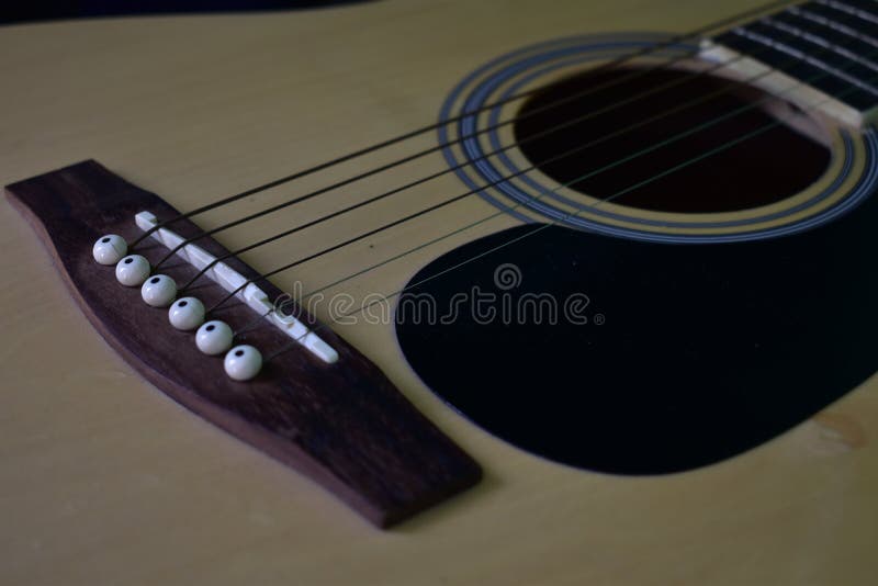 Guitar String Closeup in an Angle Stock Image - Image of play, string ...