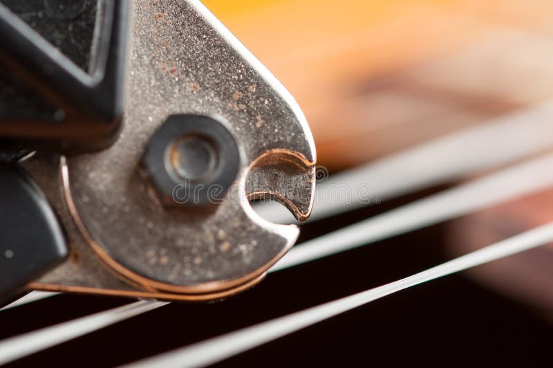 Guitar String Cutting Equipment Isolated on White Background Stock ...