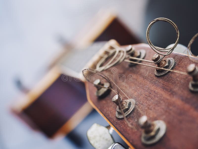 Guitar String Acoustic Music Instrument Close Up Stock Photo - Image of ...
