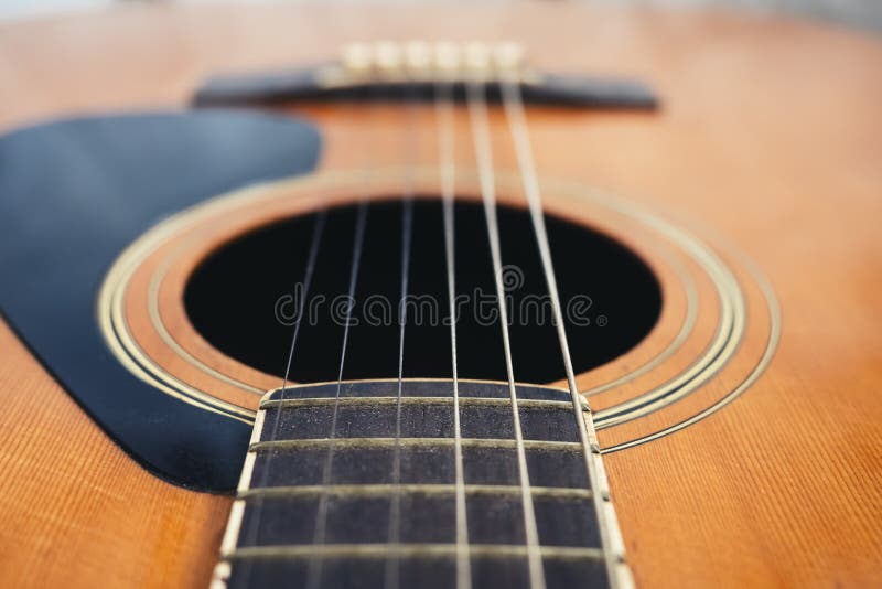 Guitar String Acoustic Music Instrument Close Up Stock Image - Image of ...