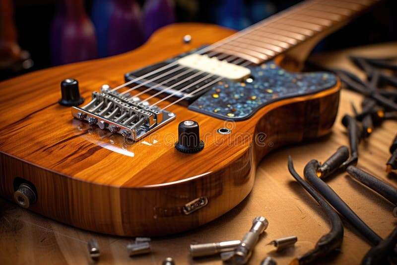 Guitar String Replacement Tools and Accessories Stock Image - Image of ...