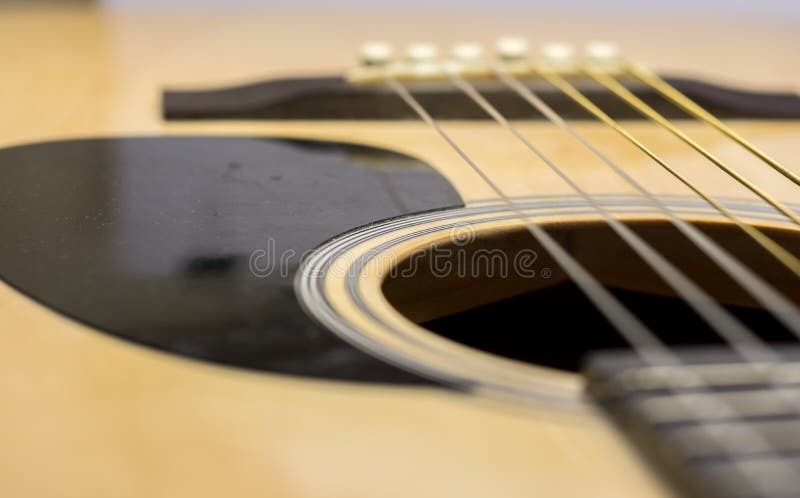 Guitar Strings, Close Up. Acoustic Guitar. Stock Photo - Image of ...
