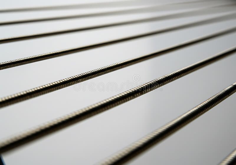 Guitar Strings Close-up stock illustration. Illustration of monochrome ...