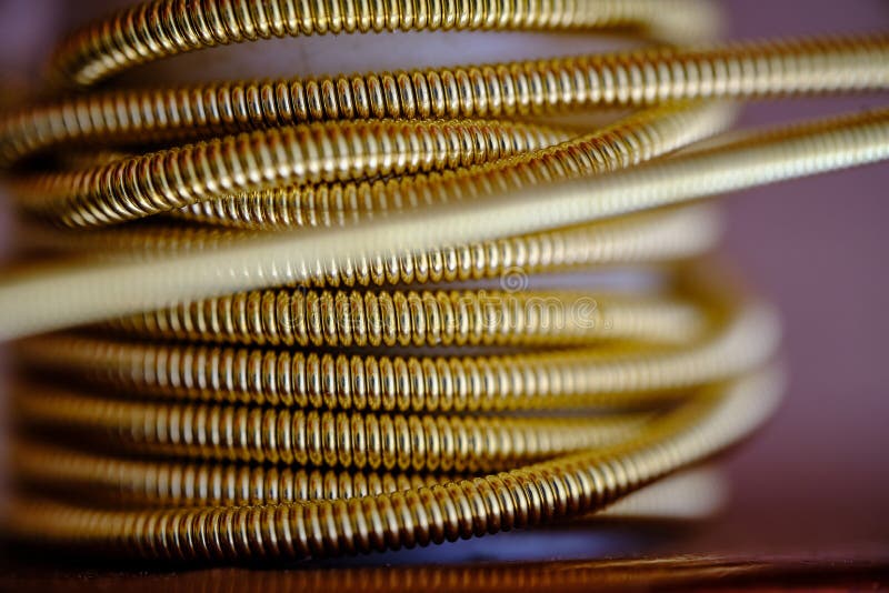 Guitar Strings Macro View - Detail Stock Image - Image of wrapped ...