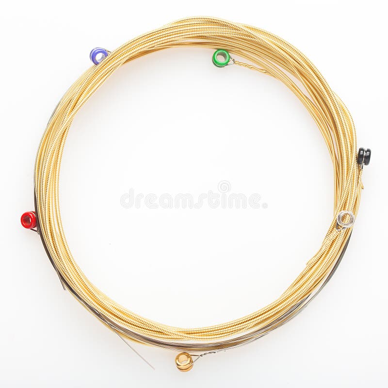 Guitar Strings on White Background Stock Photo - Image of steel, single ...