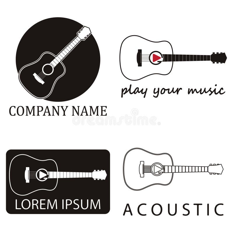 Guitar Stylized Icon Vector Stock Vector - Illustration of stylized ...