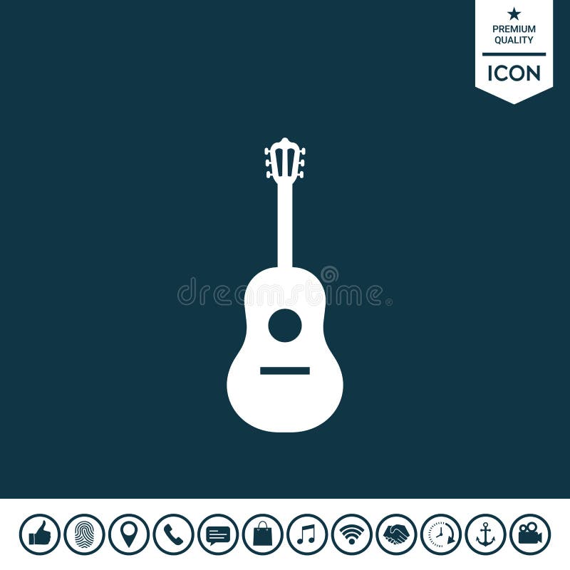 Guitar symbol icon stock vector. Illustration of guitar - 107005782