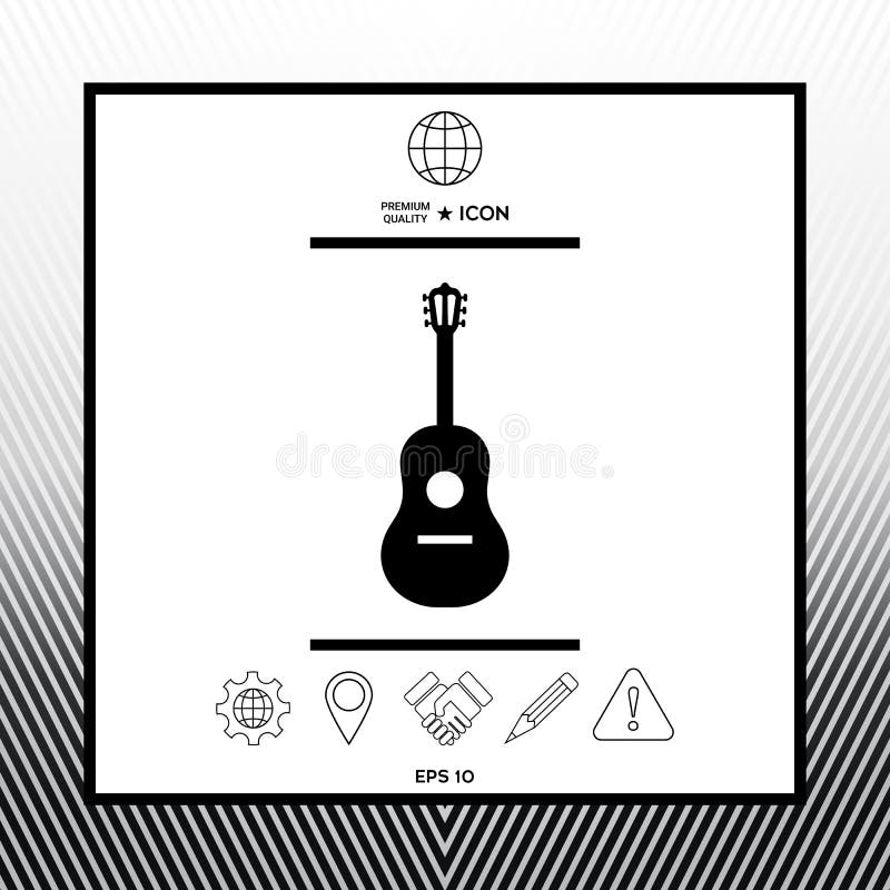 Guitar symbol icon stock vector. Illustration of element - 110153996