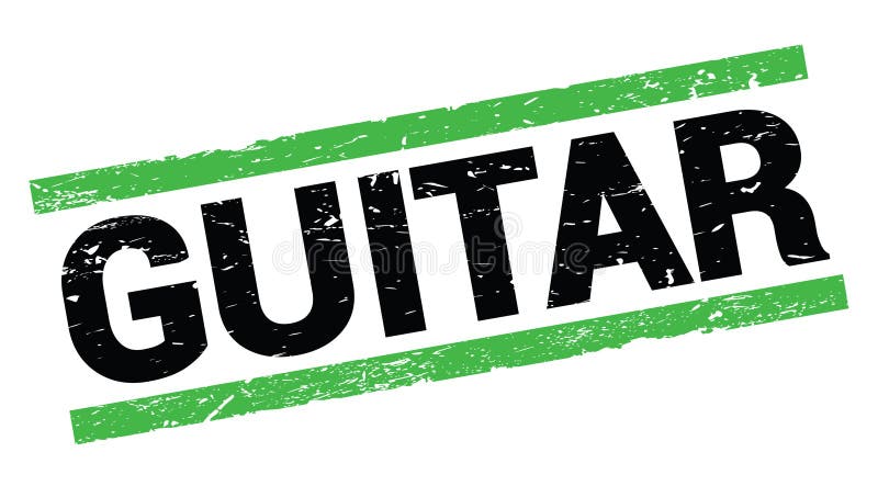 GUITAR Text on Green Rectangle Stamp Sign Stock Illustration ...
