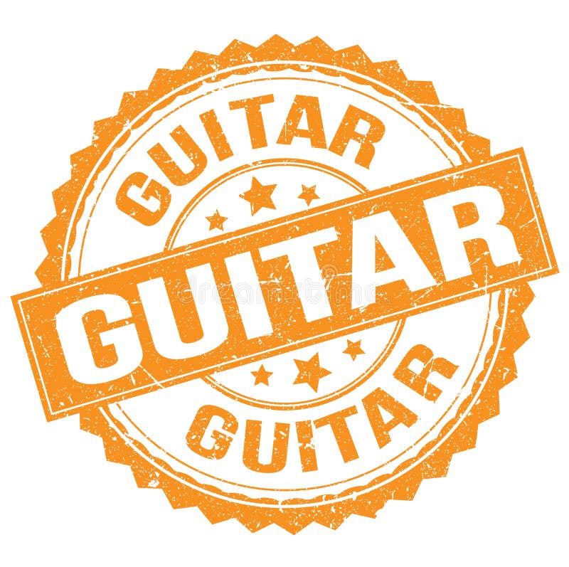 GUITAR Text on Orange Round Stamp Sign Stock Illustration ...