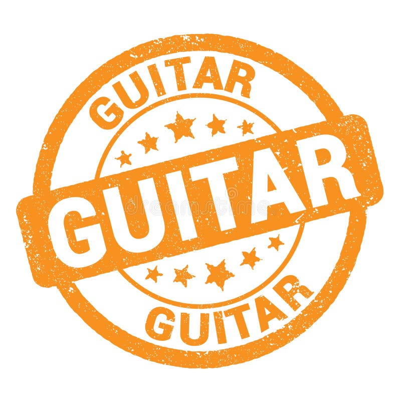 GUITAR Text Written on Orange Stamp Sign Stock Illustration ...