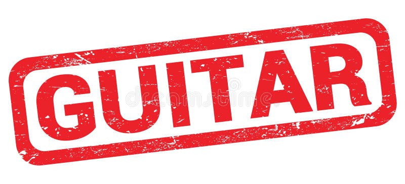 GUITAR Text Written on Red Rectangle Stamp Stock Illustration ...