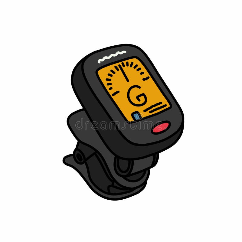 Guitar Tuner Doodle Icon, Vector Color Illustration Stock Illustration ...