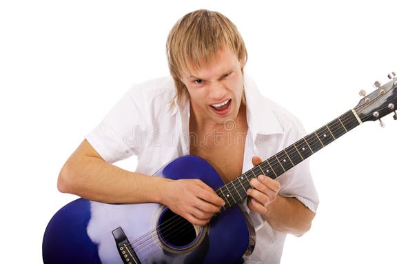 Guitarist stock photo. Image of male, harmony, hair, practice - 15798962