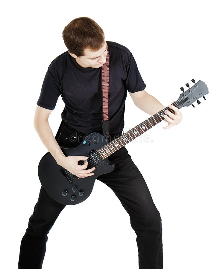 Guitarist stock image. Image of guitar, white, rock, music - 24854377