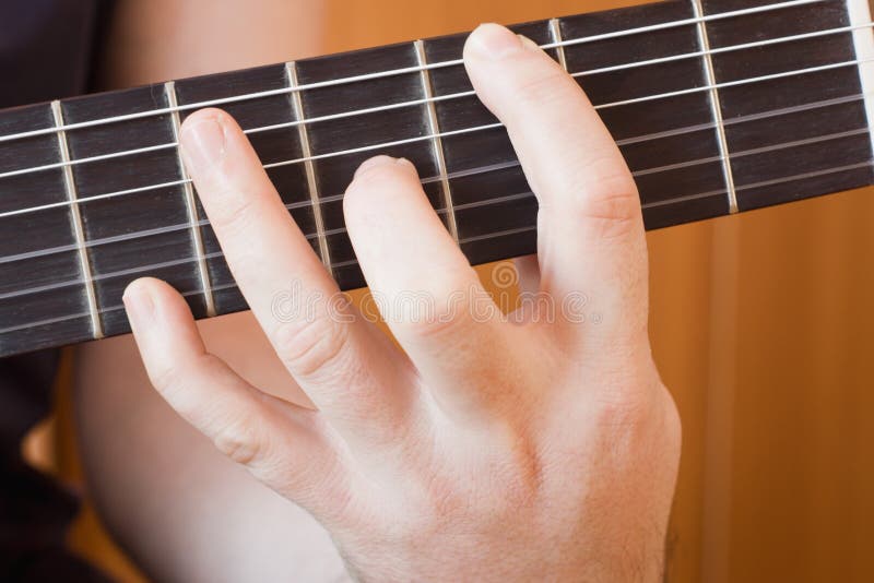 Guitarist Hand Playing Acoustic Guitar Stock Image - Image of practice ...