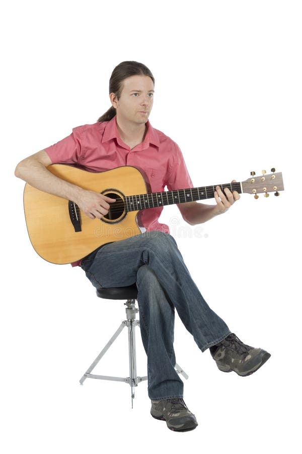 Guitarist with His Guitar, Portrait View Stock Image - Image of ...